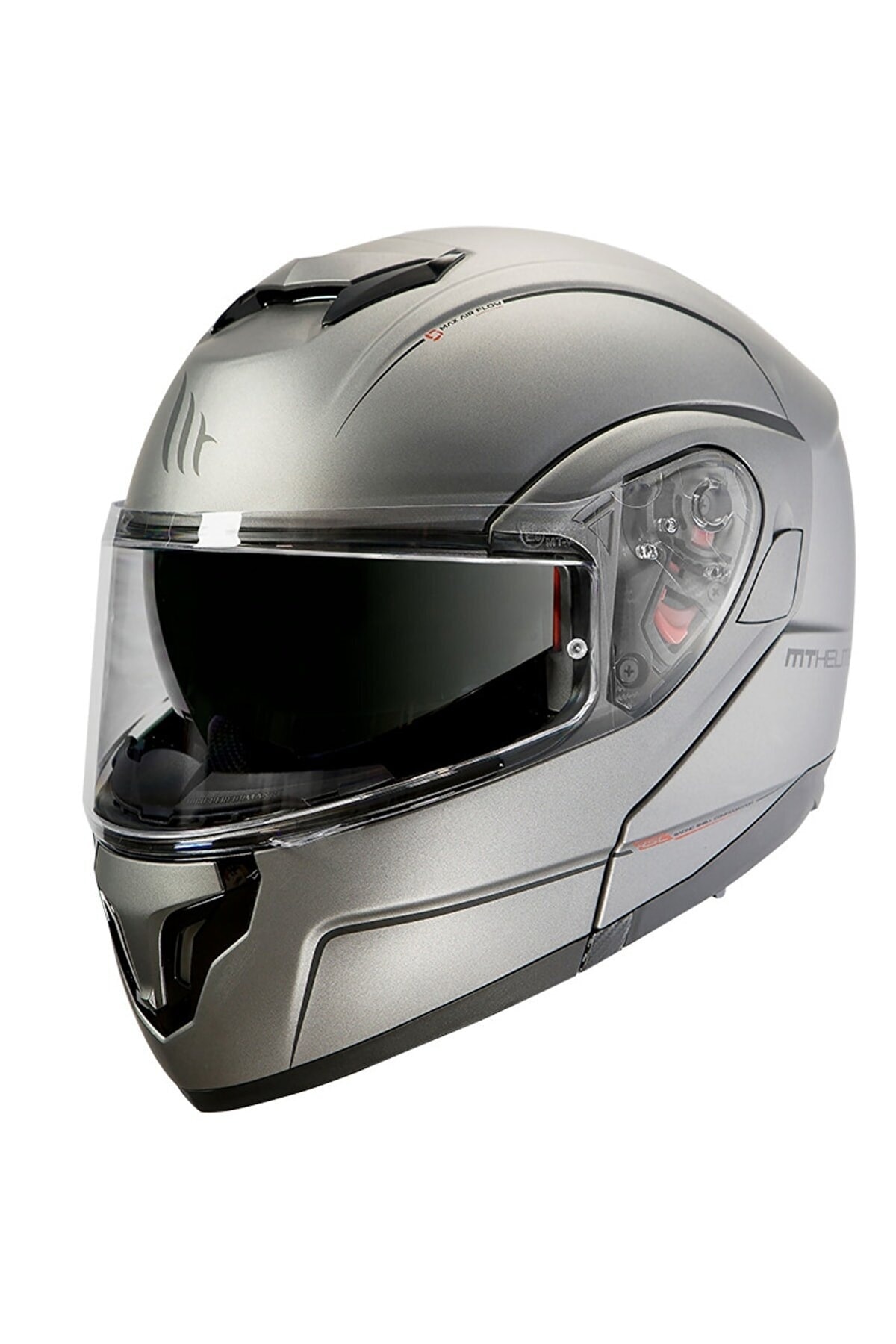 MT Kask Atom Çene Açılır Güneş Vizörlü Mat Gri